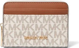 Michael Kors Femme, Accessoires, Beige, Taille: ONE Size Jet Set Small Signature Zip-Around Card Case
