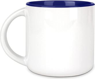 Tassendruck Bastel-Tassen ohne Druck zum Bemalen aus Hochwertiger Keramik Einzeln oder im Set/Mug/Cup/Becher/Pott Pott Innen Dunkelblau 6er Set