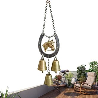 Generico Windspiel f&uuml;r f&uuml;r den Au&szlig;enbereich, Dekoration aus Eisen mit weichem Klang und Glocke, Pferdedekoration, f&uuml;r Liebhaber, Frauen, M&auml;nner, Haus, Weihnach