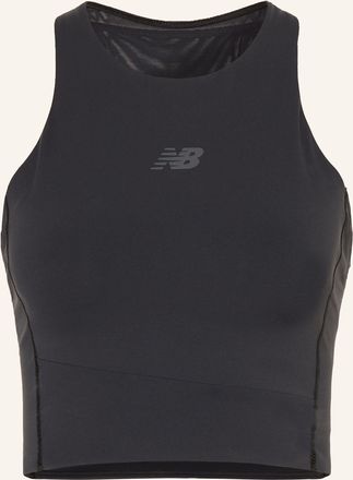 New Balance Cropped-Funktionstop schwarz