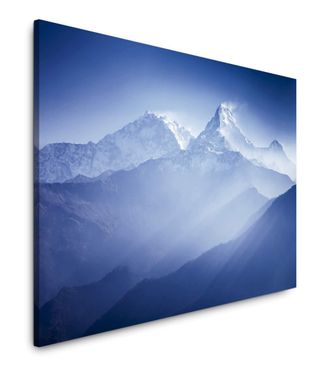 Paul Sinus Art Annapurna Berge im Himalaya 60 x 90 cm Inspirierende Fotokunst in Museums-Qualit&auml;t f&uuml;r Ihr Zuhause als Wandbild auf Leinwand in