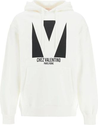 Valentino Garavani Homme, Sweatshirts et sweats &agrave; capuche, Blanc, Taille: M Chez Valentino Sweat &agrave; capuche