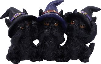Nemesis Now Three Wise Black Cats See No Hear No Speak No Evil Familiar Figur, 11,5 cm