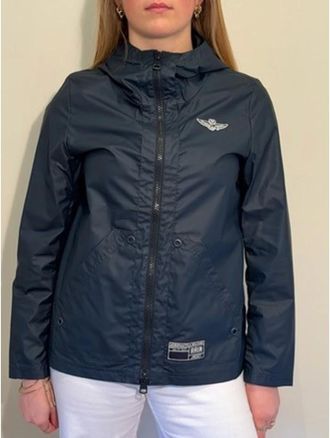 Aeronautica Femme, Vestes, Bleu, Taille: 38 FR Parka Imperm&eacute;able &agrave; Capuche