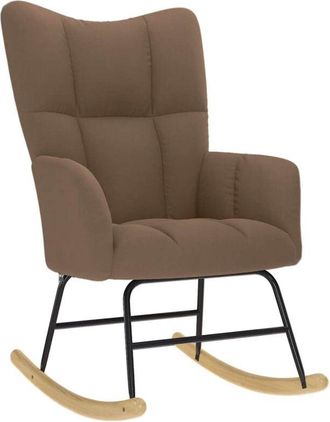 vidaXL Schaukelstuhl Braun Stoff Vidaxl