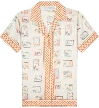 Maison Labiche Chemise imprim&eacute; Money Postcard &agrave; col &agrave; revers