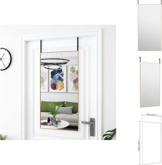 vidaXL Vidaxl - Türspiegel Golden 50x100 cm Glas und Aluminium - Türkspiegels - Spiegel Goldfarben - Türspiegel Golden - Wohnraumdeko - Badezimmerdekor
