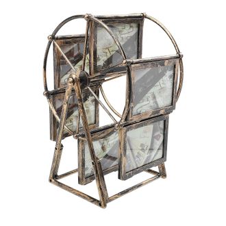 Hemobllo Drehbarer Tisch Bilderrahmen mit Riesenrad und Windm&uuml;hlenmotiv 5 Zoll Schwarzer Kunststoffrahmen Wohn und B&uuml;rodekoration