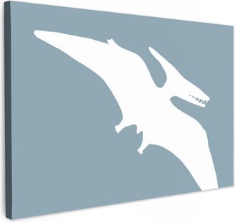 MuchoWow © Wandbilder 90x60 cm Kinderzimmer Wanddeko Schlafzimmer Zimmerdeko Wandgemälde Zimmer Deko auf Wand Dekoration Wall Art Dinosaurier - Grün - Pastell 