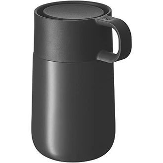WMF Mug de voyage Impulse - En acier inoxydable - 0,3 l - Fermeture automatique - Ouverture à 360° - Garde les boissons au chaud pendant 6 h / 12 h au fro