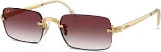 Ray-Ban unisex, Accessoires, Jaune, Taille: 54 MM Lunettes de soleil rectangulaires sans monture