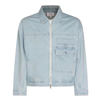 Maison Kitsun&eacute; Homme, Vestes, Bleu, Taille: L Veste en jean zipp&eacute;e