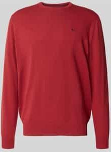 Fynch-Hatton Strickpullover aus reiner Baumwolle mit Logo-Stickerei