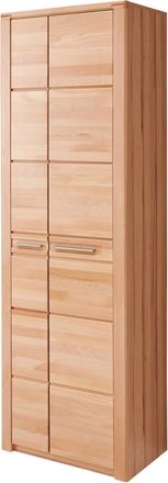 Linea Natura Garderobenschrank, Buche, Holzwerkstoff, Kernbuche, massiv, 8 F&auml;cher, 65x201x40 cm, Beim&ouml;bel erh&auml;ltlich, Garderobe, Garderobenschr&auml;nke, Garderobenschr