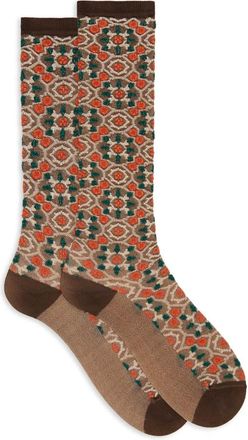 Gallo Gallo, Femme, Sous-v&ecirc;tements, Multicolore, Taille: ONE Size Longues chaussettes en viscose avec motif de carreaux