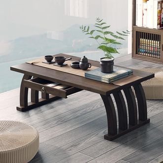 Generic Niedriger japanischer Bambustisch zum Sitzen, Tee- und Couchtisch, Meditationsaltar für Wohnzimmer und Home Office Stilvoll und funktional+ (Brown, L6