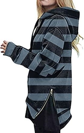 Generic Vestes tendance pour femmes 2026 - Manteau &agrave; capuche pour femme - Automne et hiver - Poches chaudes - Cordon de serrage - Fermeture &eacute;clair - Ouverture