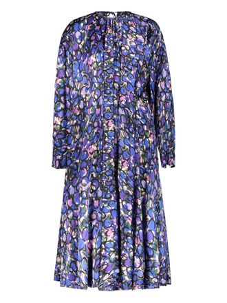 Balenciaga robe &agrave; fleurs imprim&eacute;es - Bleu