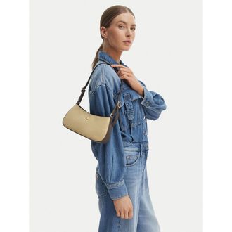 Calvin Klein Handtasche Calvin Klein Ck Canvas Small Shoulder Bag LV04F3347G Beige