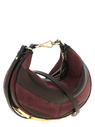 Fendi Womens Fendigraphy Mini Shoulder Bag Multicolor Lamb Leather