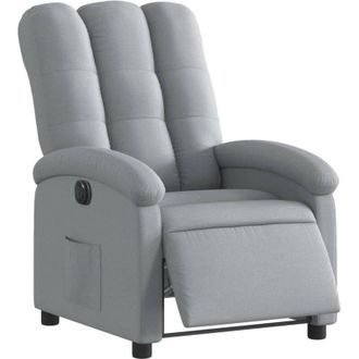 vidaXL Fauteuil inclinable &eacute;lectrique Gris clair Tissu