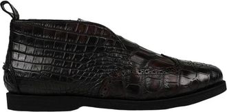 Kiton Homme, Chaussures, Brun, Taille: 40 1/2 EU Leather Crocodile Bottes
