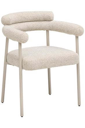 MID.YOU Mid.you Armlehnstuhl, Creme, Beige, Metall, Textil, Rundrohr, 65x79x58 cm, Esszimmer, St&uuml;hle, Esszimmerst&uuml;hle, Armlehnenst&uuml;hle