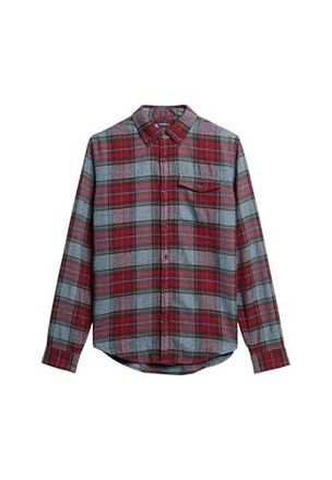 Superdry The Merchant Store Chemise &agrave; carreaux pour homme, Rouge mouchet&eacute; &agrave; carreaux, S