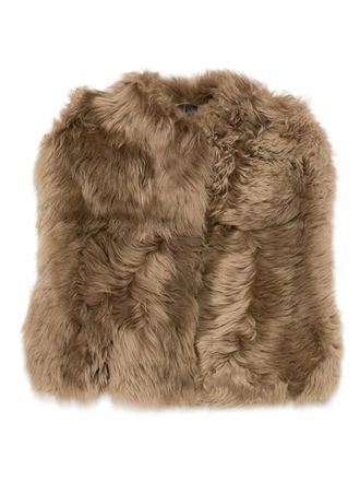 BLANCHA gilet en peau lainée - Marron