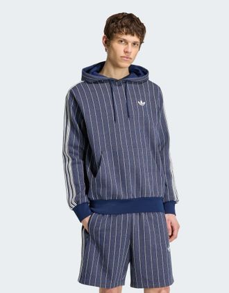 adidas Originals Sweat &agrave; capuche &agrave; fines rayures - Indigo nuit-Bleu