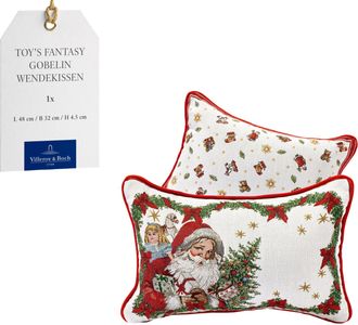 Villeroy & Boch Toys Fantasy Kissen Santa Rechteckig Bunt, Waschmaschinengeeignet, Wendekissen mit 2 Seiten, Weihnachtsdekorationen, Deko Weihnachten Toys, Baumwolle,