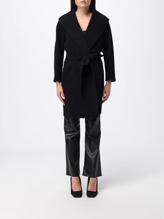 Max Mara S Max Mara Manteau peignoir ceintur&eacute; en laine vierge &agrave; col ch&acirc;le