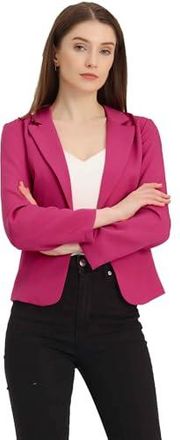 Allegra K Blazer Femme Imprimé Fleuri Veste de Costume daffaires Décontracté à Revers Cranté Coupe Cintré Blazer de Bureau Floral Rose Vif-Solide M
