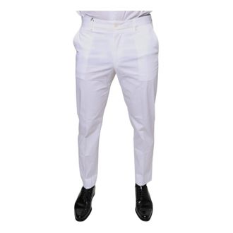 Dolce & Gabbana Wei&szlig;e Skinny Dress Pants mit Rei&szlig;verschluss - - Trousers - Herren - Wei&szlig; - XL