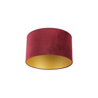 QAZQA Cilinder velours - Abatjour - &oslash; 350 mm - Rouge - - Qazqa