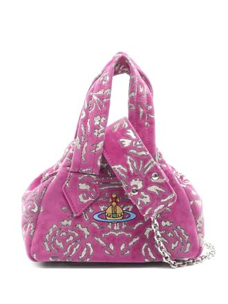 Vivienne Westwood mini sac Yasmin en velours c&ocirc;tel&eacute; (ann&eacute;es 2020) - Rose