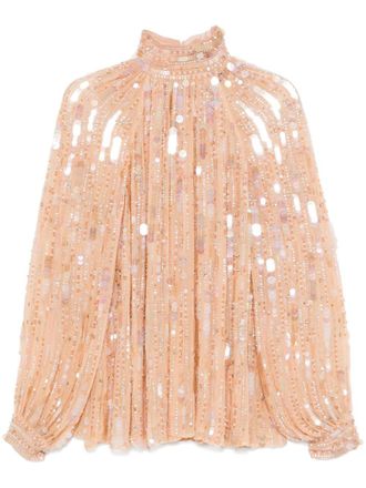 Amen blouse brodée de sequins - Rose