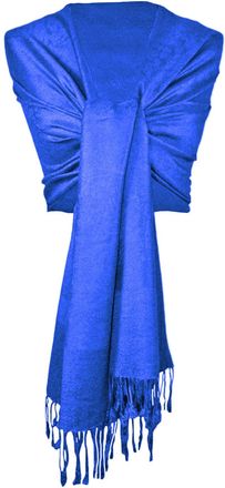 Trachtenland Dirndltuch Stola - Eleganter Schal mit floralem Muster - Trachtentuch zu Dirndl und Lederhose (Royalblau, ca. 185 x 70 cm)