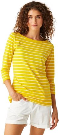 Regatta Damen Bayletta Oberteil mit 3/4-Ärmeln T-Shirt, Yellow Mais/White, 44