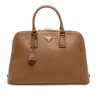 Prada Tan Large Saffiano Lux Promenade Satchel