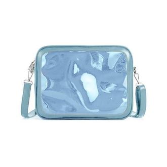 Generic Sac &agrave; bandouli&egrave;re transparent en PVC pour femme, sac &agrave; bandouli&egrave;re avec fermeture &eacute;clair, sac &agrave; main portable pour petits articles de voyage, bleu, 1