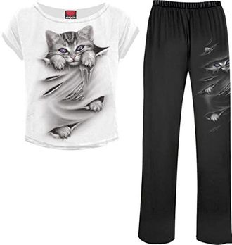 Spiral Bright Eyes Femme Pyjama Noir/Blanc XL 100% Coton