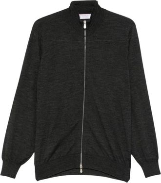 Brunello Cucinelli Strickjacke mit Rei&szlig;verschluss - - Knitwear - Herren - Grau - L