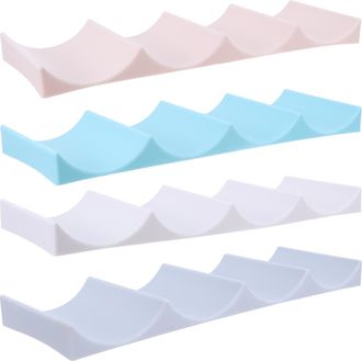 BESPORTBLE 4 St&uuml;ck Getr&auml;nkeregal aus Kunststoff Wellenf&ouml;rmiger Dosenhalter und Flaschenregal f&uuml;r K&uuml;hlschrank und K&uuml;che Stapelbar Leicht und Flexibel f&uuml;r Wein Bie