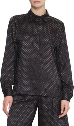 Kaos Kaos, Femme, Blouses et Chemises, Noir, Taille: 38 FR Camicia stampata a maniche lunghe