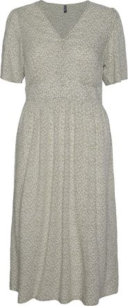 Pieces Damen Pctala Ss Midi Dress Noos Bc, Tea/AOP:Flower,XS