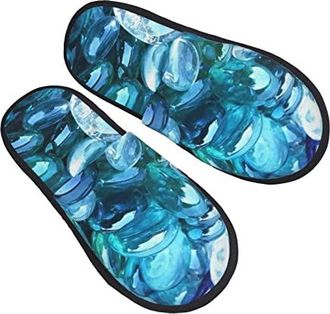 Generic Chaussons Femme Homme Imprimé Kyanite Bleue Maison Chaussures Automne Hiver Doux Pantoufles À La Maison, Pour Fête, Mariage, Hommes, M
