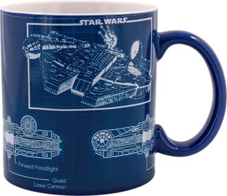 Silver Buffalo Star Wars Millenium Falcon Blueprints Keramiktasse, 590 ml