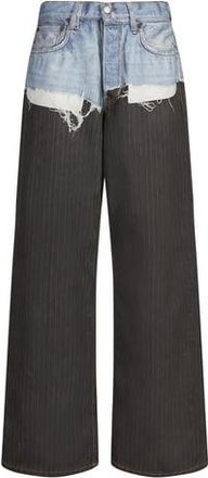 Acne Studios Pantalon &agrave; rayures en coton organique