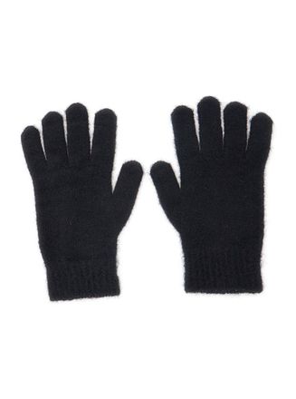 Vivienne Westwood Unisex Gloves Orb Logo Black Wool Blend Alpaca Hat